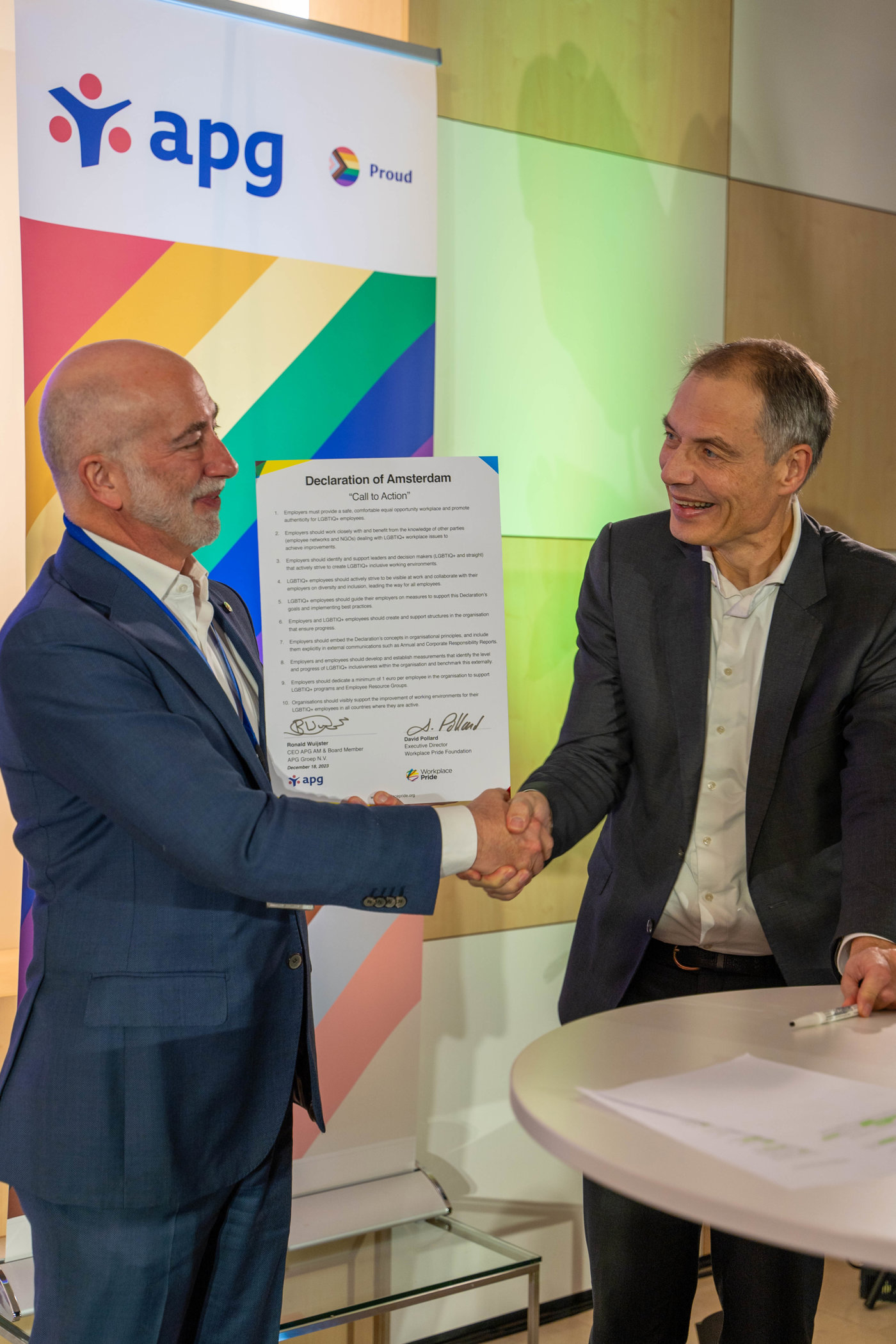 APG ondertekent Declaration of Amsterdam | APG